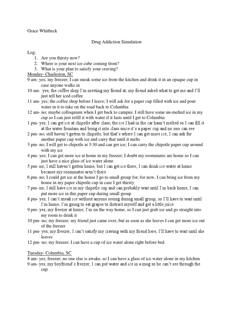 Addiction Simulation | PDF | Substance Dependence | Substance Abuse