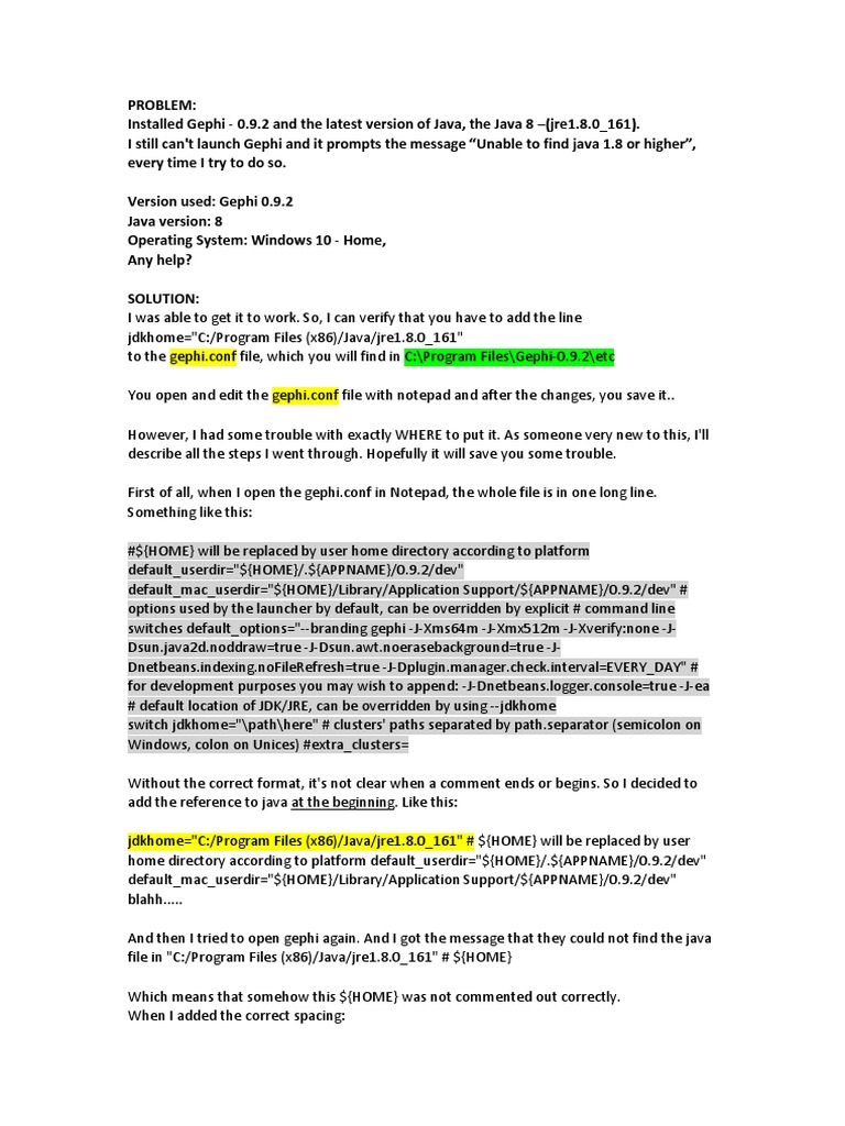 Gephi And Java Problem Solved Pdf Java Programming Language Library Computing