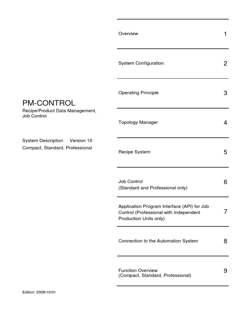PM CONTROL Systemdescription | PDF | Microsoft Windows | Automation