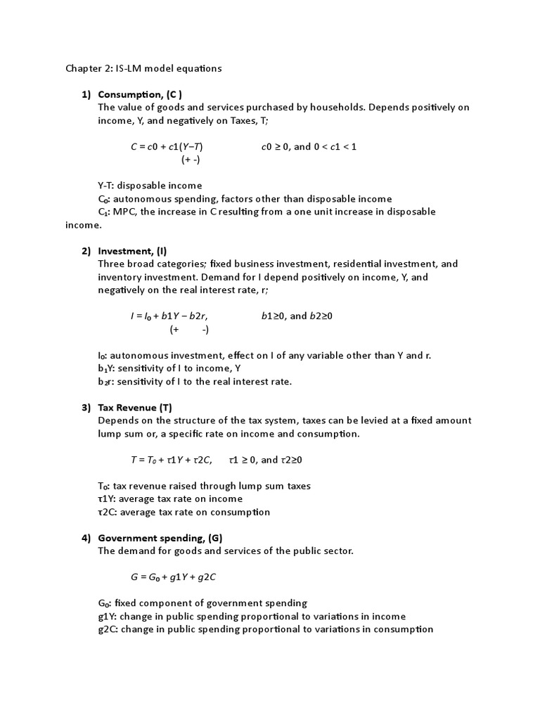 Macro Equations | PDF | Demand For Money | Economic Equilibrium