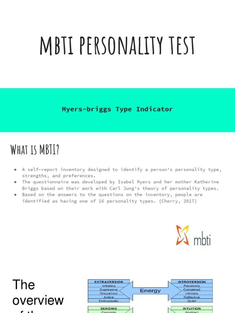 MBTI Personality Test Overview | PDF | Psychological Theories ...