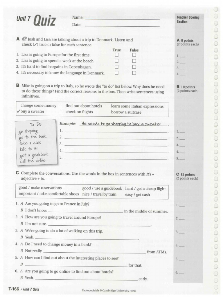Level 2 Unit 7 Written Test | PDF