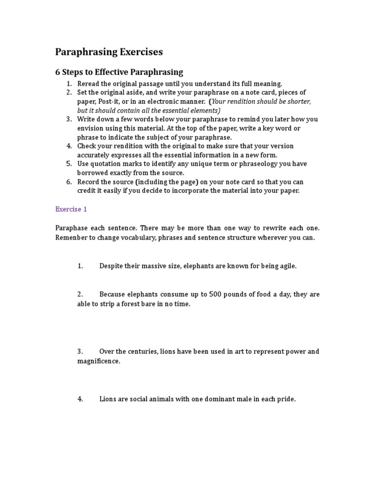Paraphrasing Exercises and Techniques | PDF | Quakers | Water
