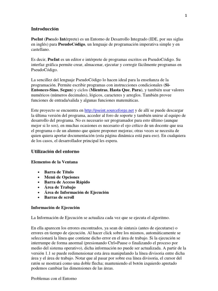 Manual Pseint | PDF | Programa de computadora | Programación