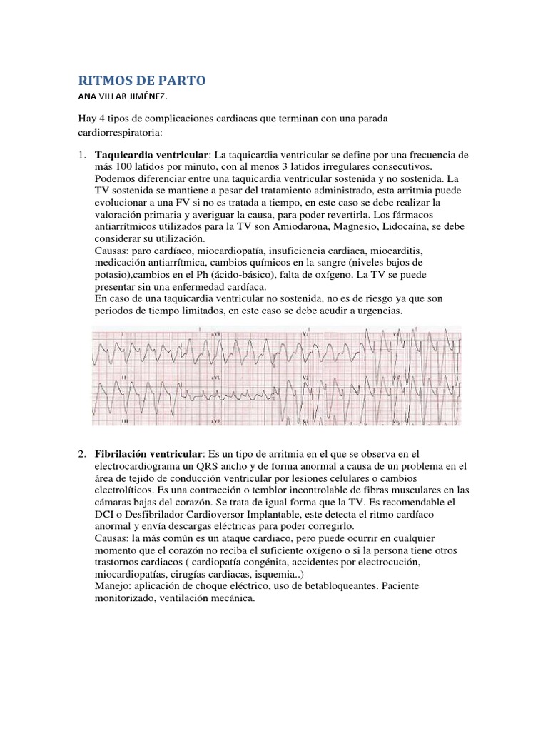 Ritmos De Paro Cardíaco Y Manejo Pdf Corazón Enfermedades