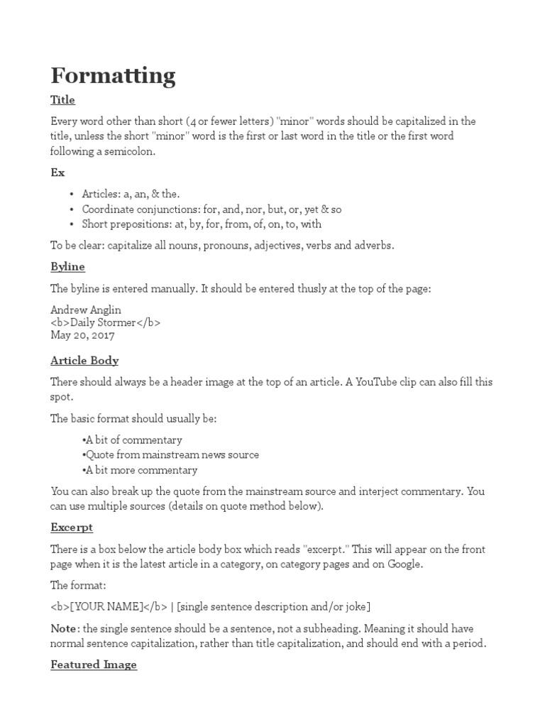 NSFL Daily Stormer's Style Guide | PDF | Ellipsis | You Tube