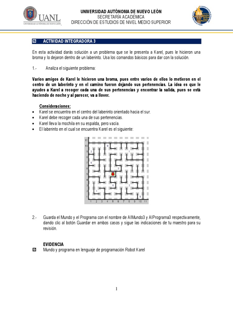 Solución Laberinto Karel: Actividad Integradora | PDF