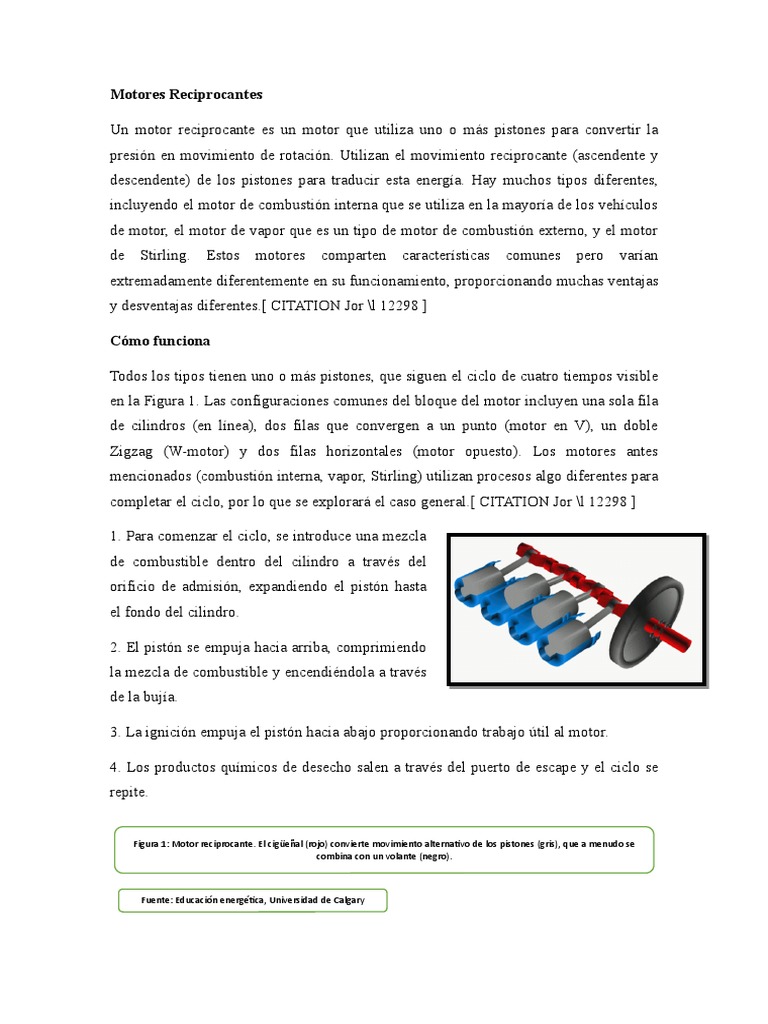 Motores Reciprocantes | PDF | Motor de combustión interna | Pistón