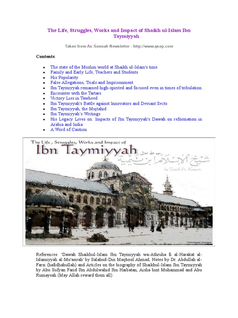 Ibn Taymiyyah: Life and Legacy | PDF | Muhammad | Prophets And ...
