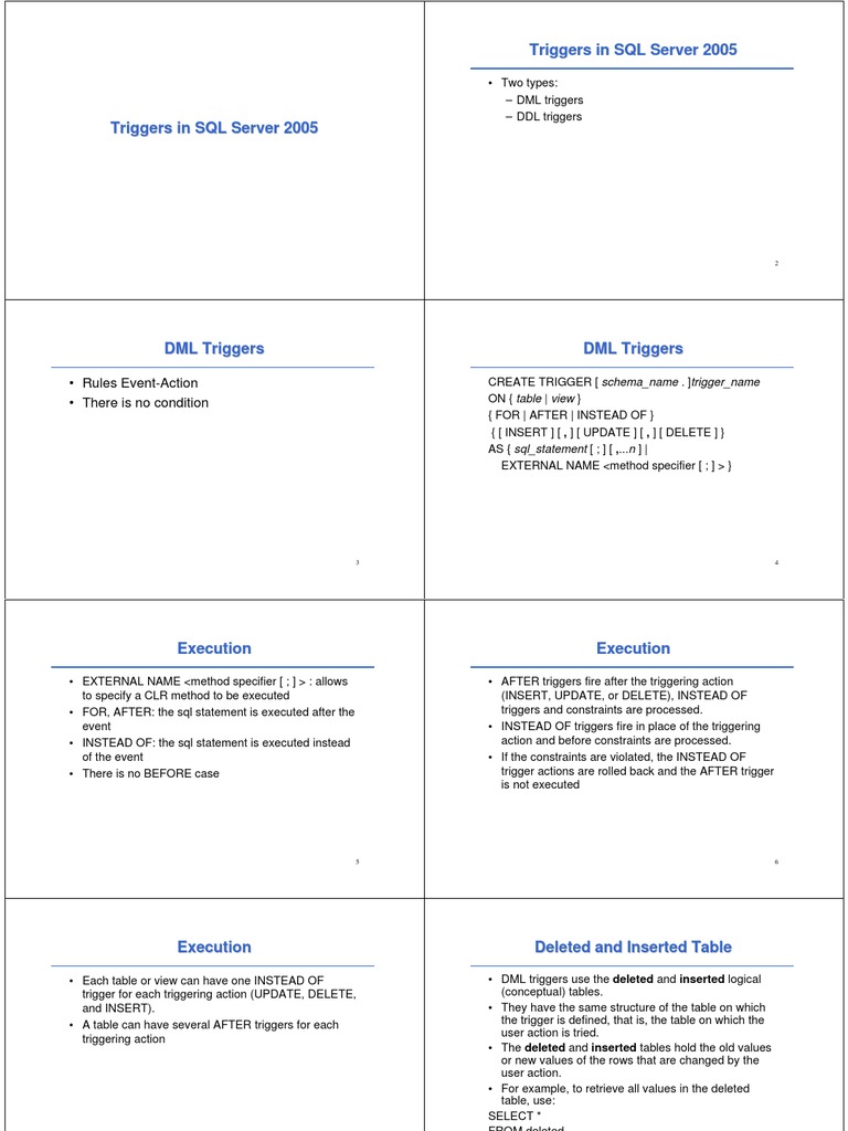 Triggers in SQL Server | PDF