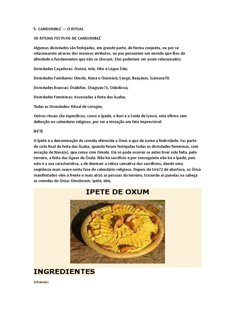 5 Os Rituais Festivos de Candomblé | PDF | Rituais | Religião e crença