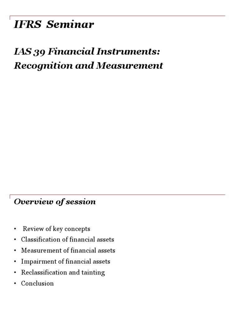 2.IAS 39 Financial Instruments Rec and Meas - SELK | PDF | Fair Value ...