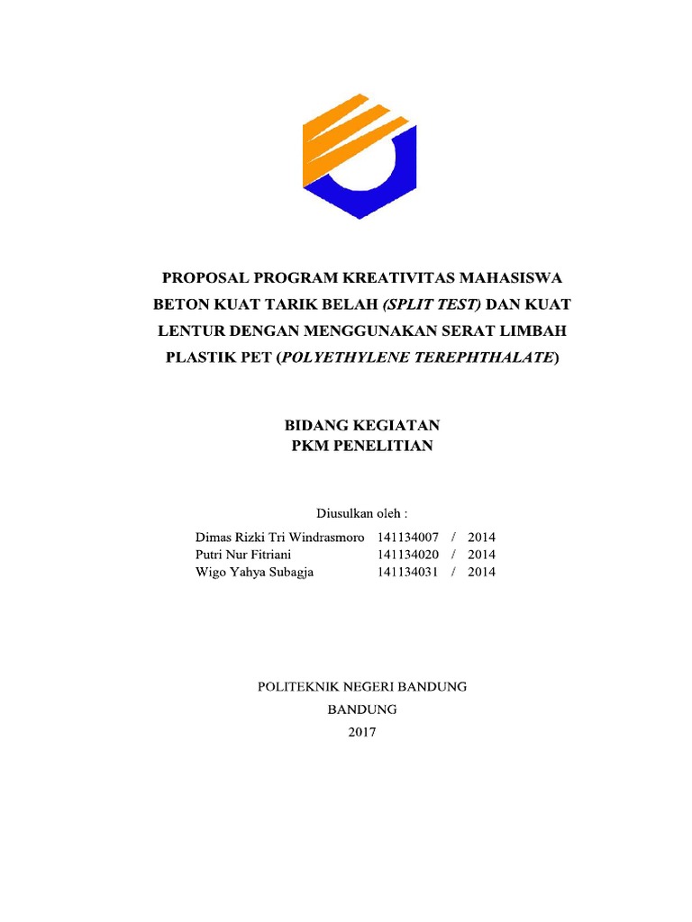 PKM-P Beton Kuat Tarik Belah Dan Kuat Lentur Menggunakan Serat Limbah ...