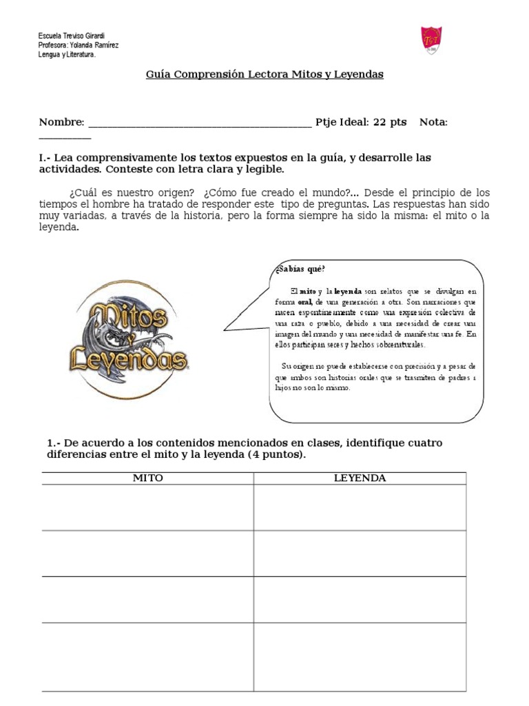 Guia Leyenda Sexto | Leyendas | Mitología | Prueba gratuita de 30 días ...