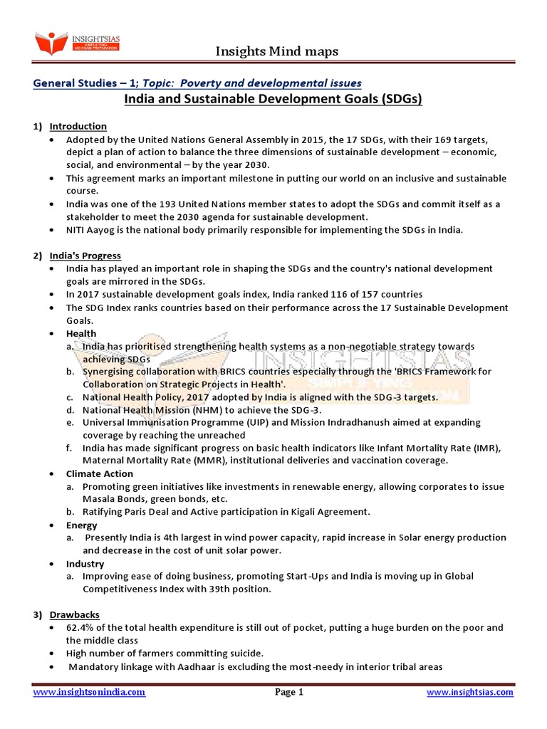 India and the Sustainable Development Goals | PDF | Sustainability ...