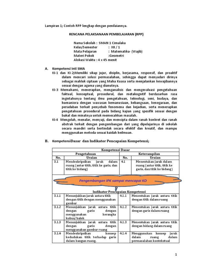 Contoh RPP Abad 21 | PDF