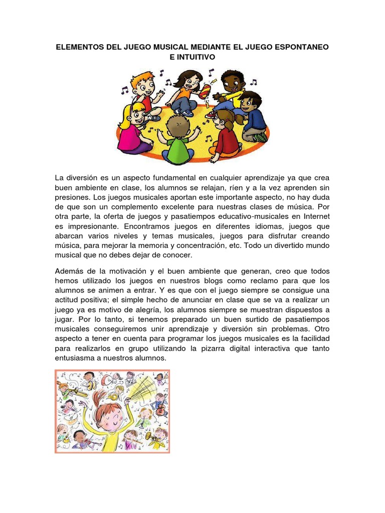 Juegos Musicales para Niños en Clase | PDF | Ritmo | Aprendizaje