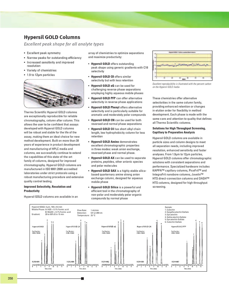 Thermo Hypersil Gold | PDF | High Performance Liquid Chromatography ...