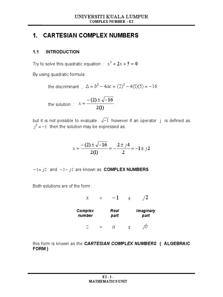 wqd10202 Technicalmathii Complex Number PDF | PDF | Sine | Complex Number