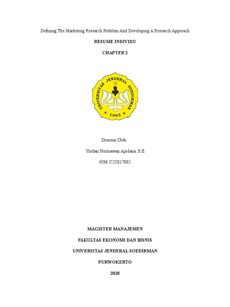 Defining The Marketing Research Problem and Developing A Research ...