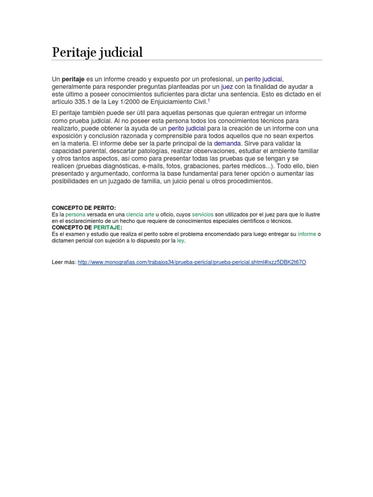 Peritaje Judicial | PDF