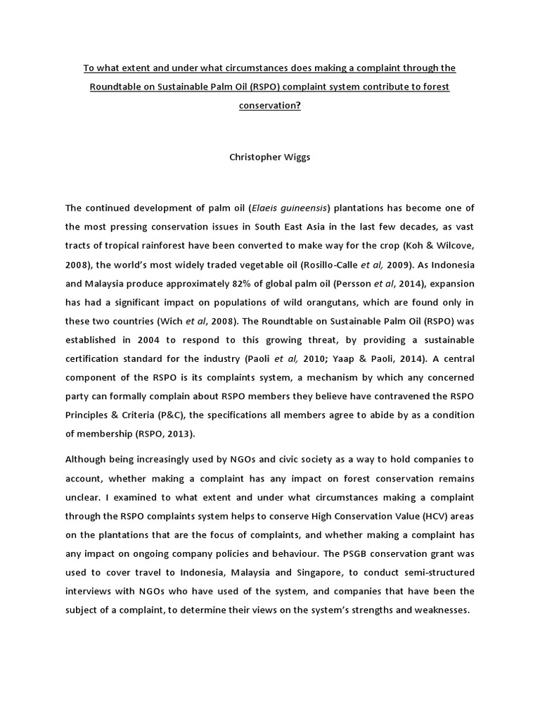Stop Work Orders by The RSPO | PDF | Palm Oil | Natural Environment