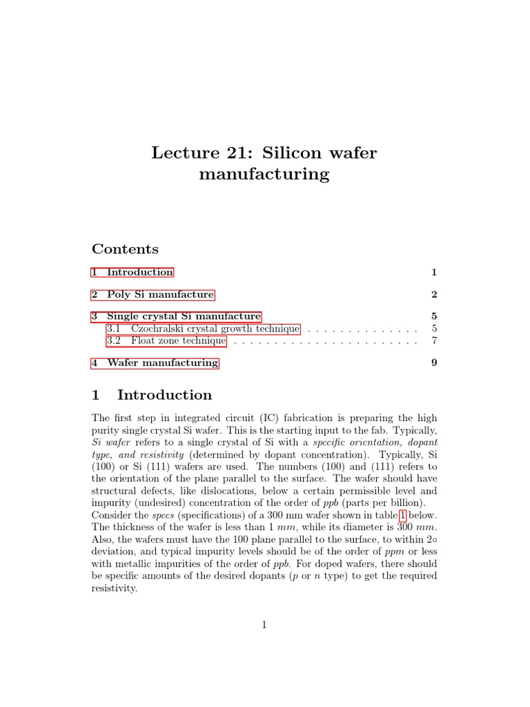 Lec21 Float Zone Techniques PDF | PDF | Wafer (Electronics) | Semiconductor Device Fabrication