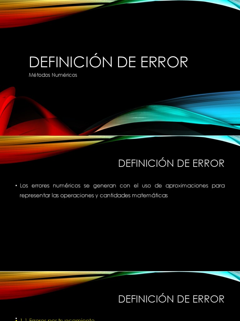 Definicion de Error | PDF | Análisis numérico | Exactitud y precisión