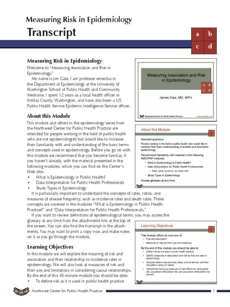Risk Transcript | PDF | Relative Risk | Epidemiology
