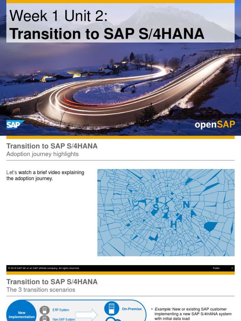 openSAP s4h4 Week 1 Unit 2 Transition Presentation PDF | PDF | Sap Se | Enterprise Resource Planning