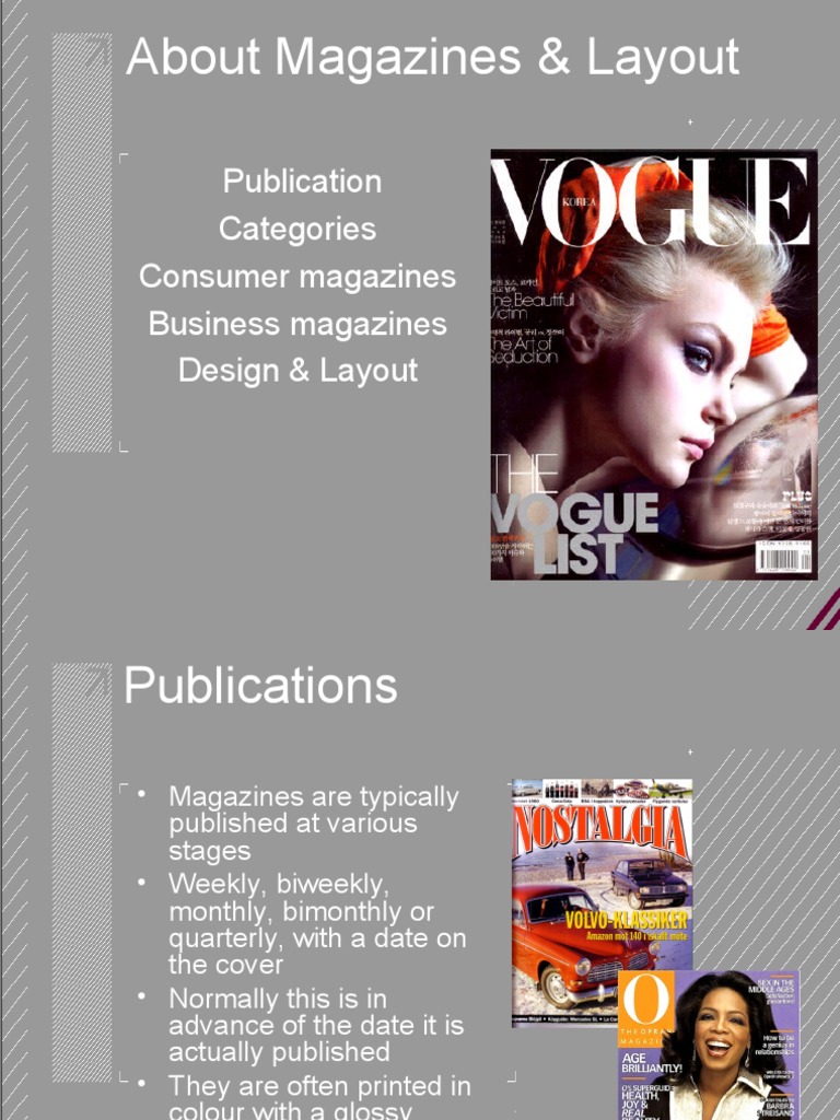 Magazine Types and Design Essentials | PDF | Magazines | Advertising
