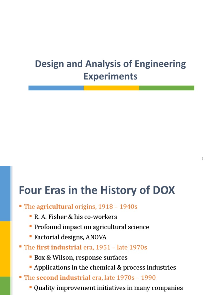 Design and Analysis of Engineering Experiments | PDF | Design Of ...
