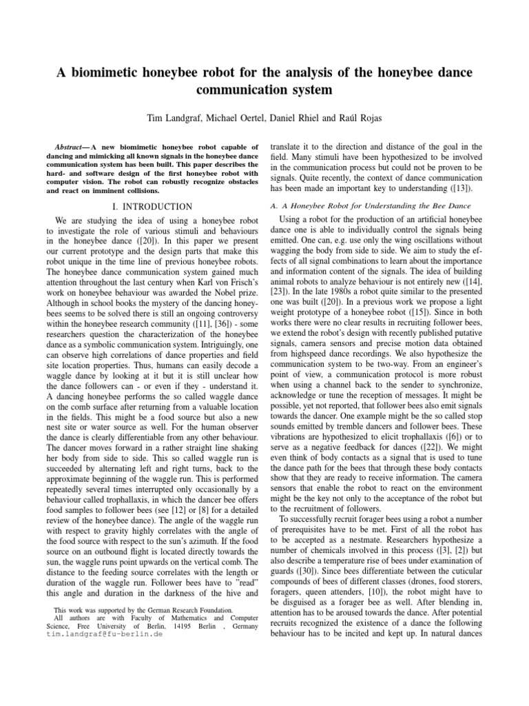 Landgraf Etal 2010 | Download Free PDF | Honey Bee | Computing And ...