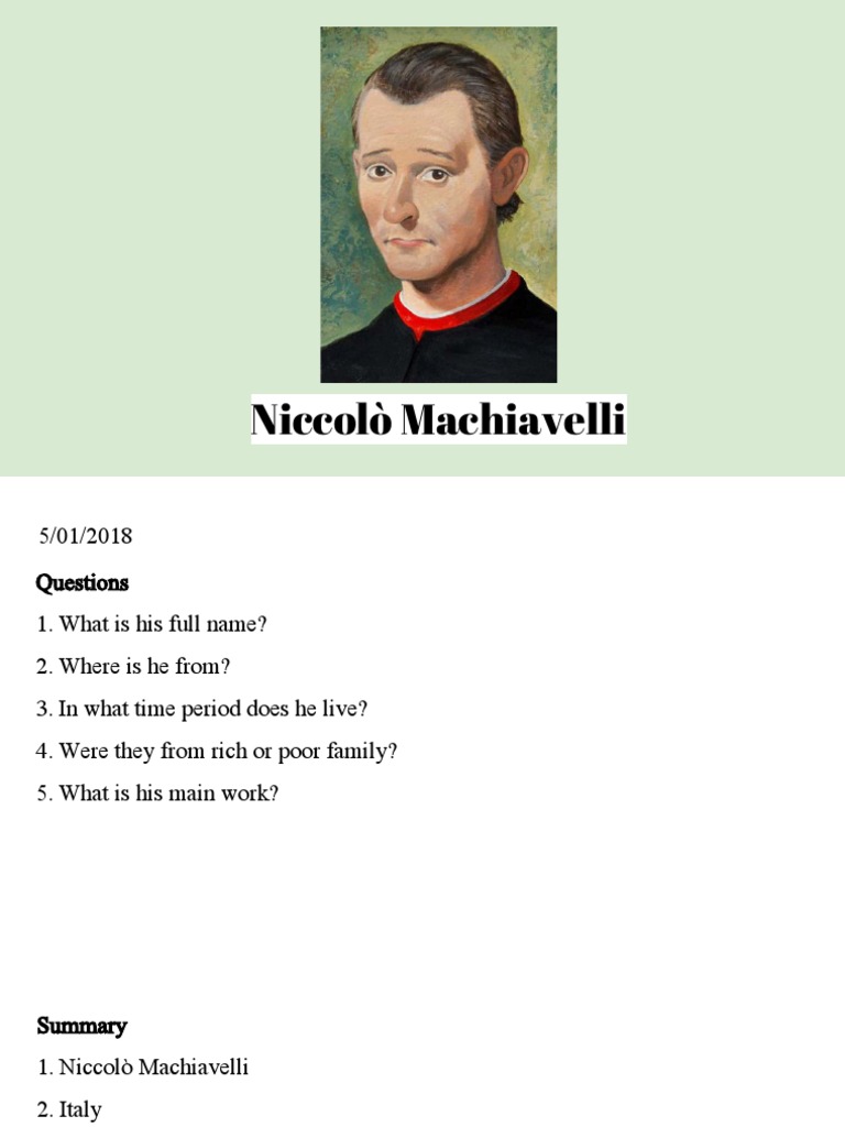 Machiavelli 1 | PDF | The Prince | Niccolò Machiavelli