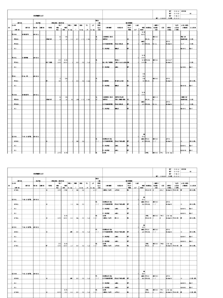 INSTRUMENT LIST | PDF | Valve | Plumbing