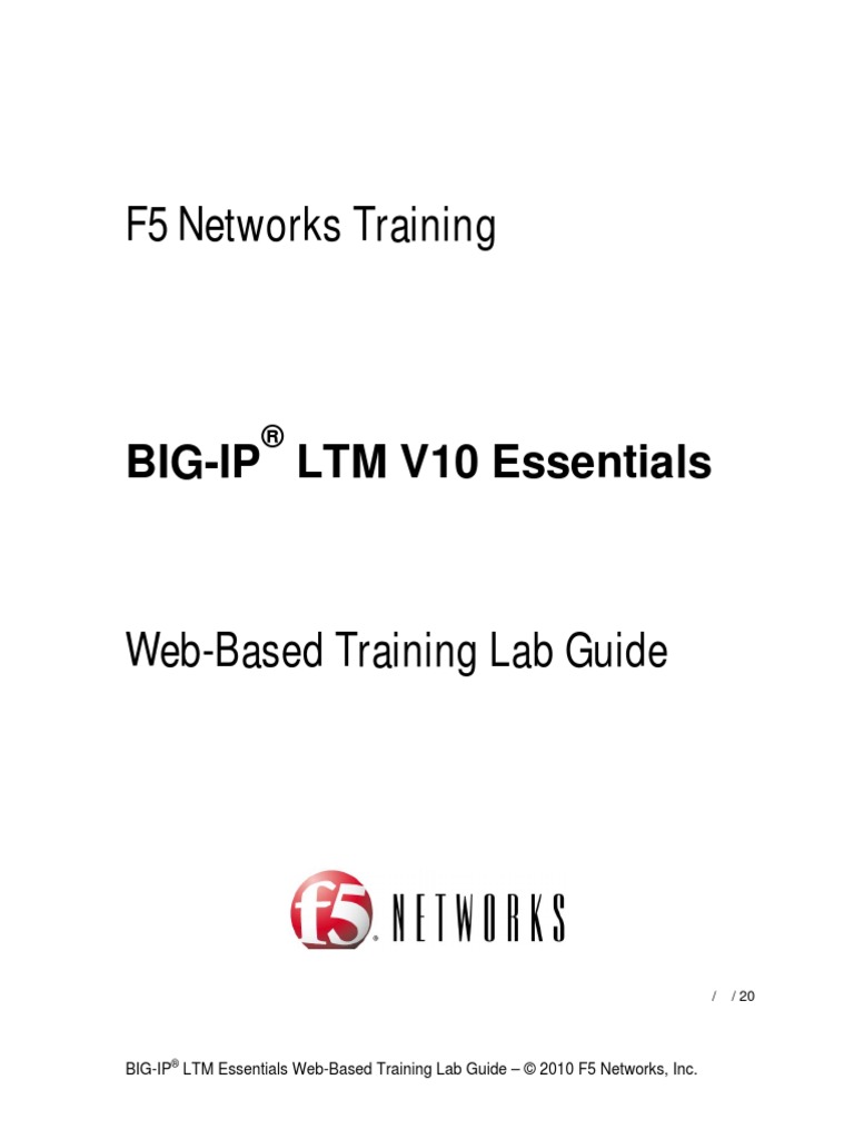 F5 Networks Training BIG IP LTM V10 Essentials | PDF | Load Balancing ...