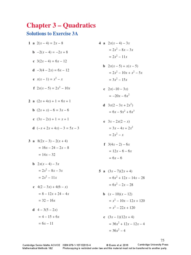 11MM - Chapter 3 Worked Solutions | PDF