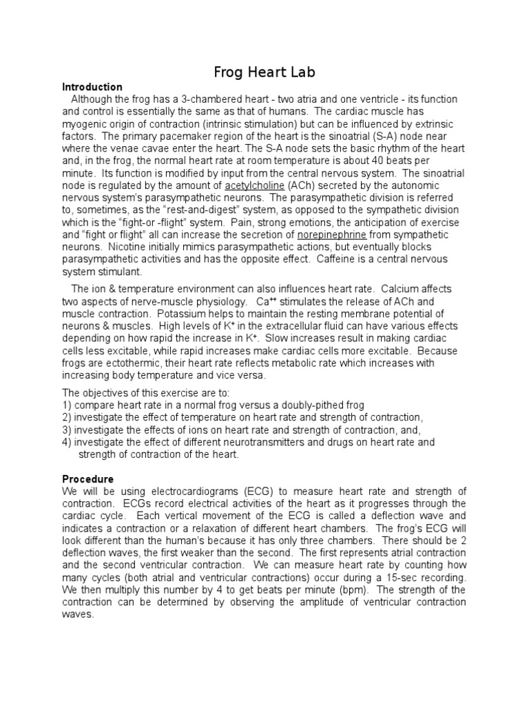 Lab 11 & Frog Heart Lab | PDF | Heart | Heart Rate