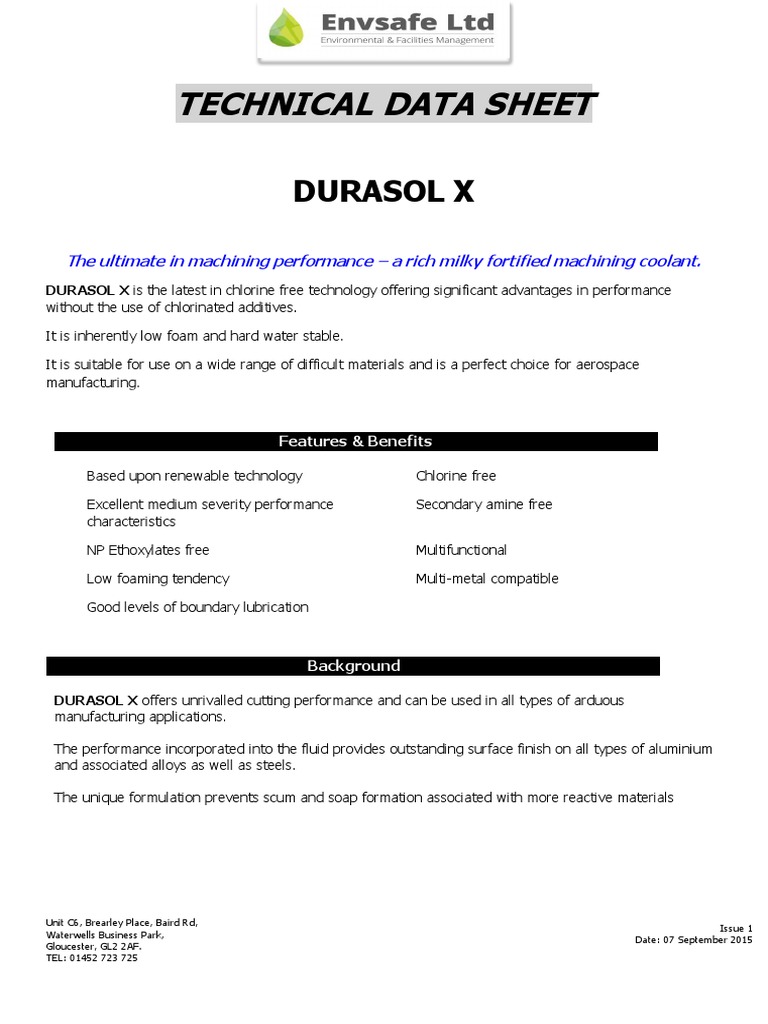 Durasol X Technical Data Sheet TDS | PDF | Corrosion | Aluminium