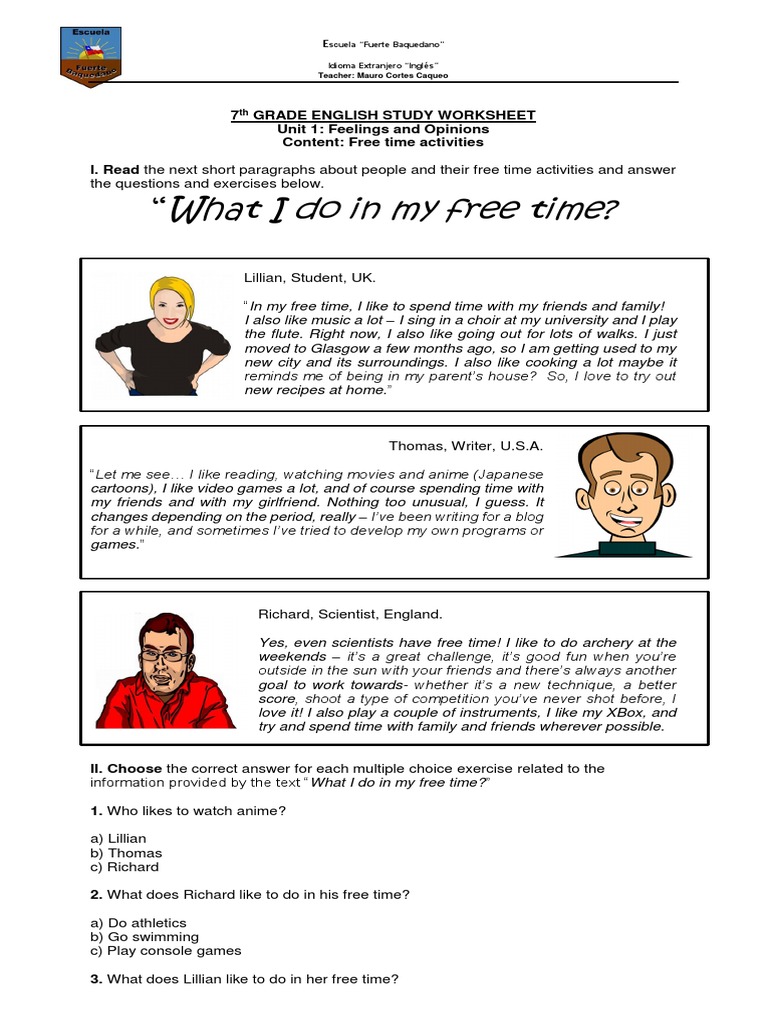 Worksheet Free Time Activities 76407 20180411 20160219 133649 | PDF ...