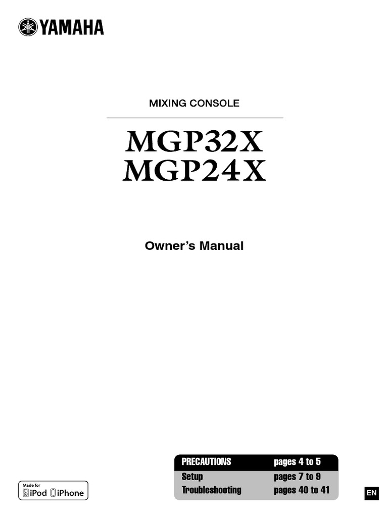 MGP32X Mixing Console - Manual | PDF | Égaliseur (Audio ...