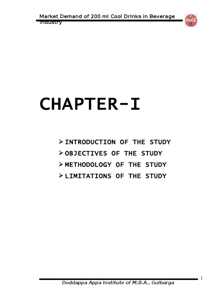 Chapter-I: Introduction of The Study Objectives of The Study ...