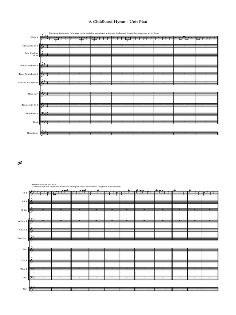 A Childhood Hymn - Unit Plan | PDF | Saxophone | Woodwind Instruments