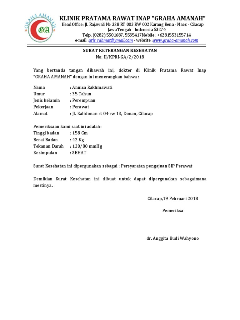 Surat Keterangan Kesehatan | PDF