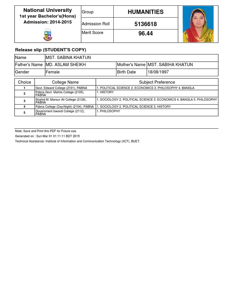 Release Slip Form | PDF | Science | Academia