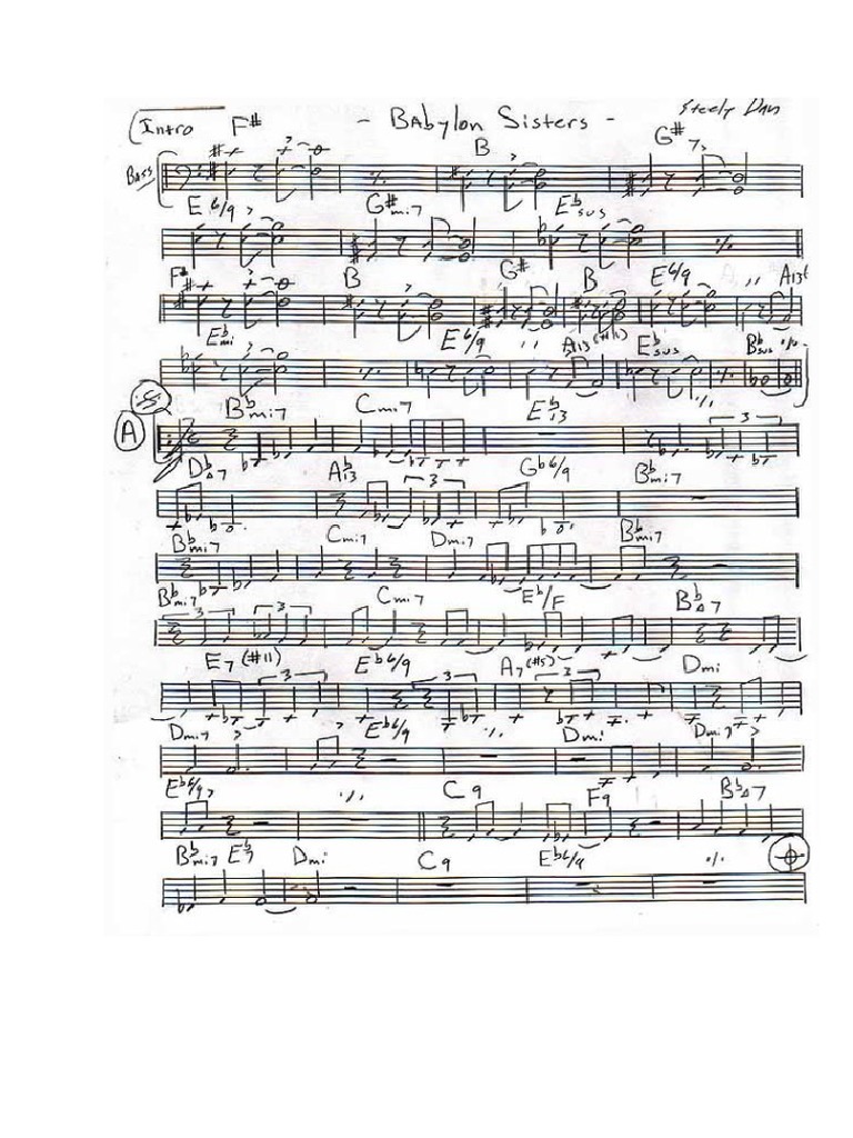 Babylon Sisters Bass Chart | PDF