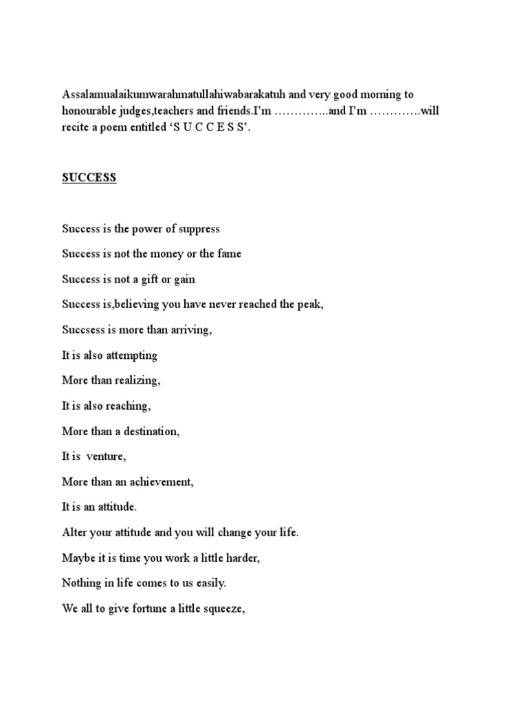Success Poem | PDF