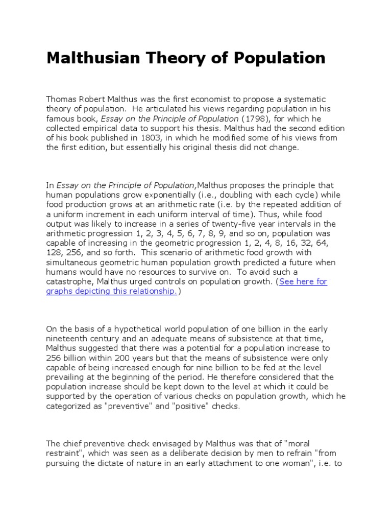 Malthusian Theory of Population | PDF | Economies | Nature