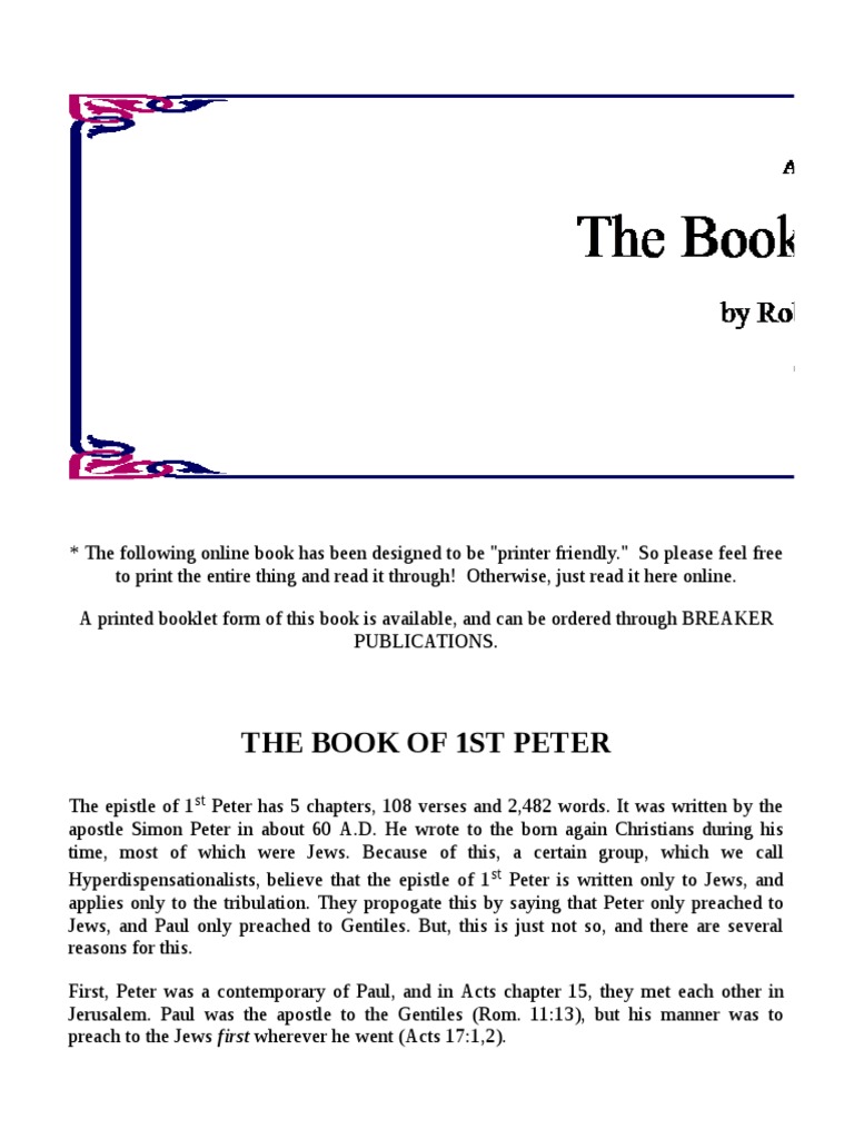 The Book of First Peter - Robert Breaker | PDF | Saint Peter | Born Again
