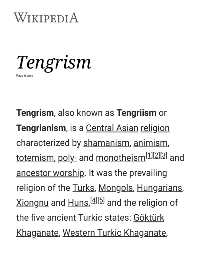 Tengrism - Wikipedia | PDF | Mongols | Eastern Europe